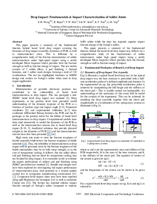 (PDF) Drop Impact: Fundamentals and Impact Characterisation of Solder ...