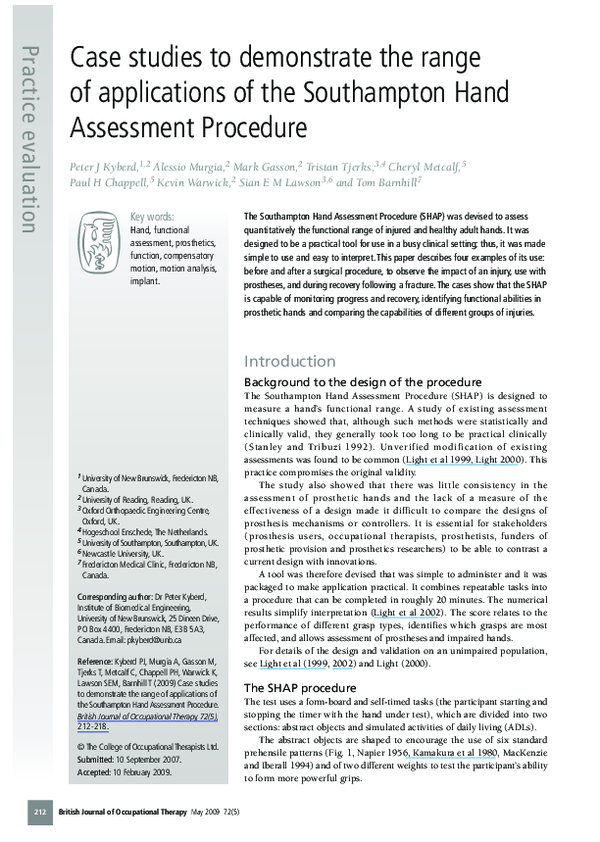 (PDF) Case Studies to Demonstrate the Range of Applications of the ...