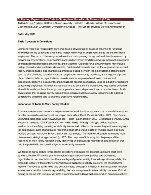 (PDF) Handbook of Work-Family Integration: Research, Theory, and Best ...