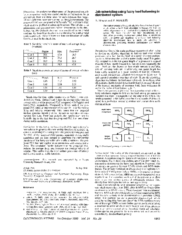 (PDF) Job scheduling using fuzzy load balancing in distributed system | Adnan Shaout - Academia.edu