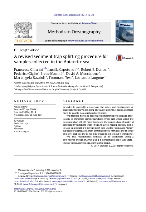 (PDF) A revised sediment trap splitting procedure for samples collected ...