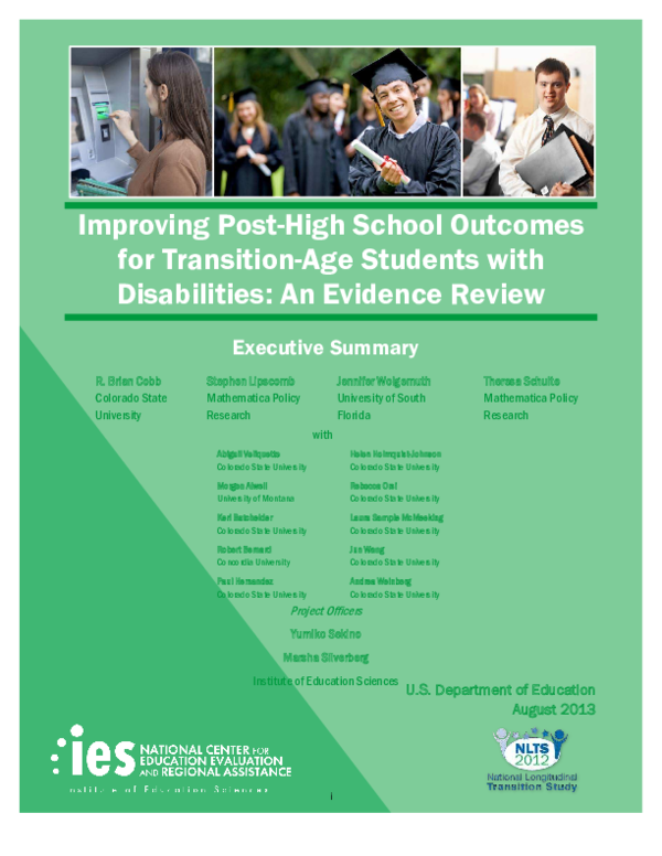 (PDF) Improving Post-High School Outcomes for Transition-Age Students ...