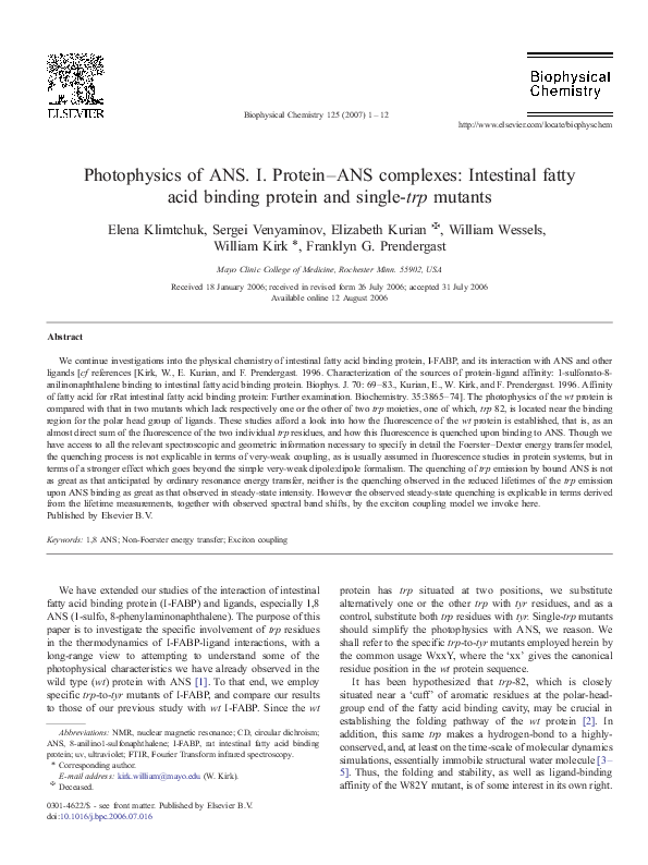 (PDF) Structural Determination and Tryptophan Fluorescence of ...