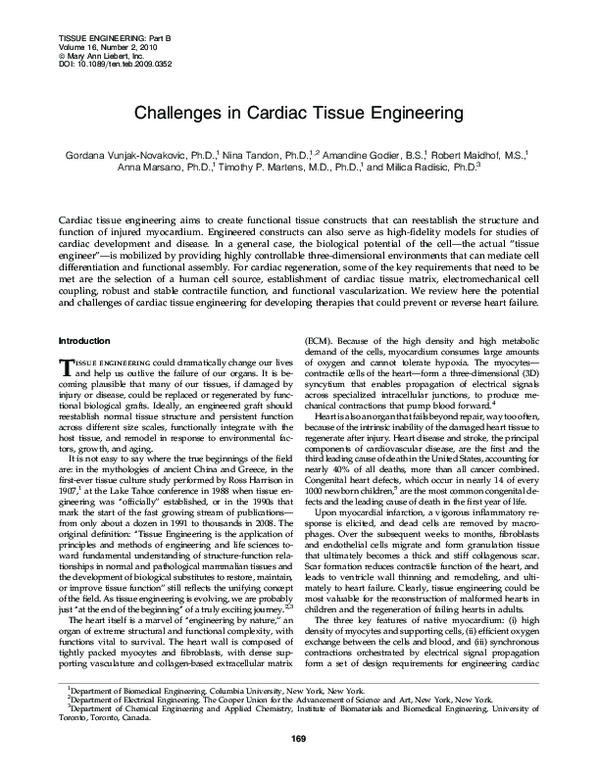 (PDF) Challenges in Cardiac Tissue Engineering | Timothy Martens and ...