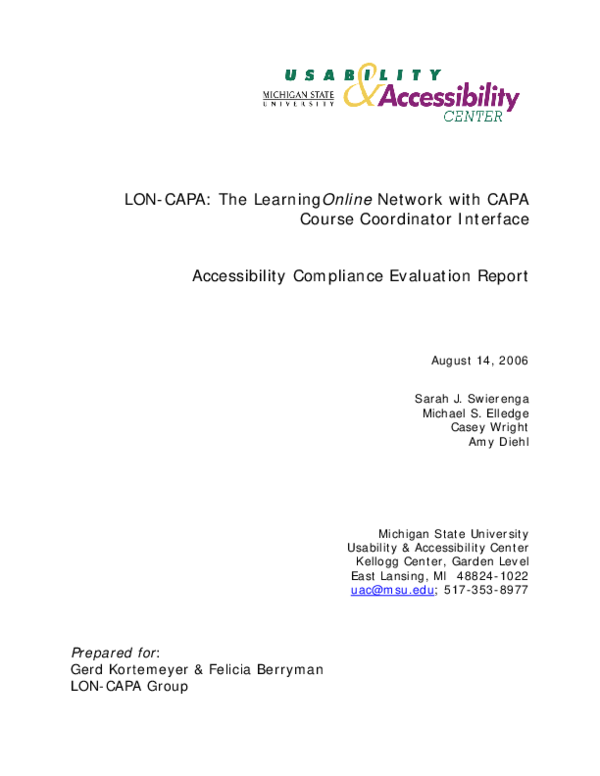 (PDF) LON-CAPA: The LearningOnline Network with CAPA Course Coordinator ...