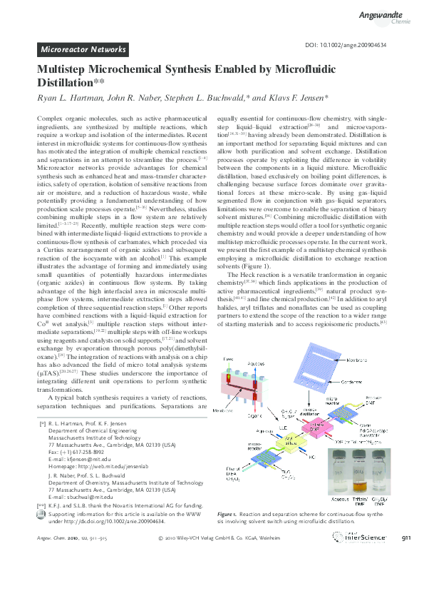 (PDF) Multistep Microchemical Synthesis Enabled by Microfluidic ...