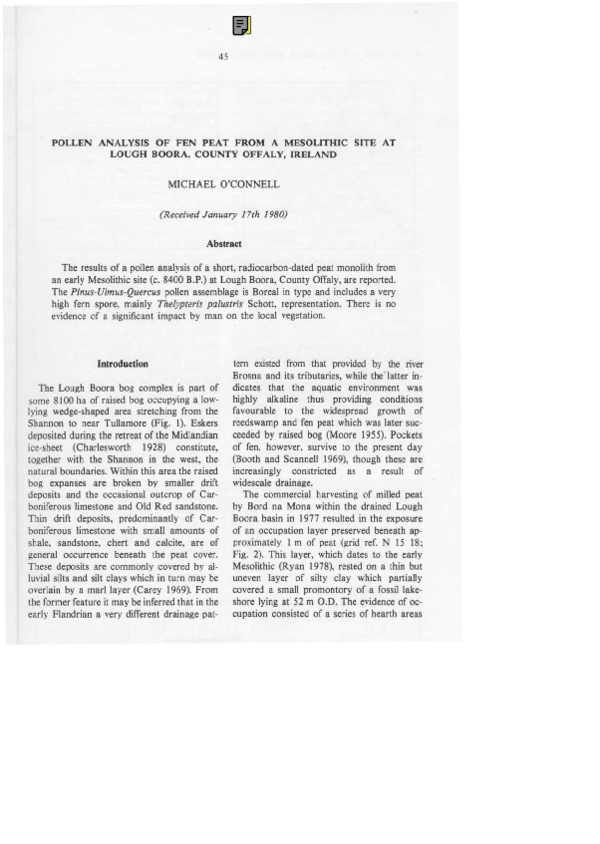 (PDF) Pollen analysis of fen peat from a Mesolithic site at Lough Boora ...