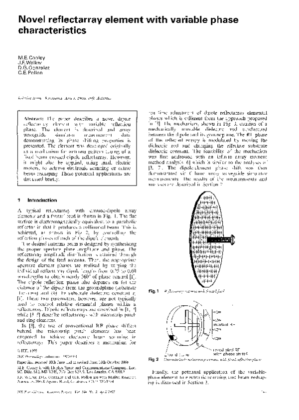 (PDF) Novel reflectarray element with variable phase characteristics