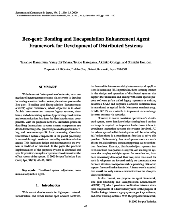(PDF) Bee-gent: bonding and encapsulation enhancement agent framework for development of ...