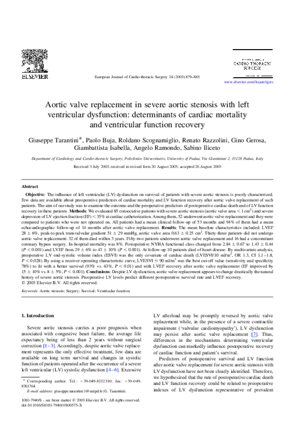 (PDF) Impact of left ventricular systolic function on clinical and echocardiographic outcomes ...