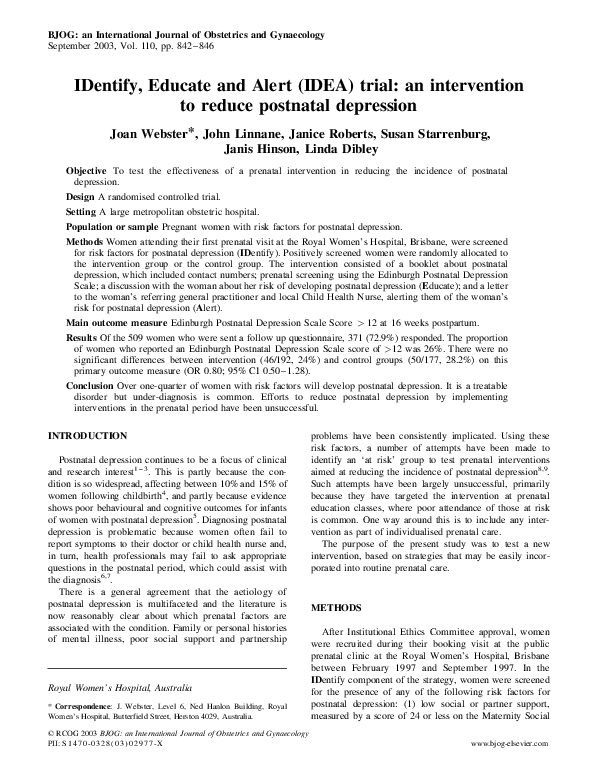 (PDF) IDentify, Educate and Alert (IDEA) trial: an intervention to ...