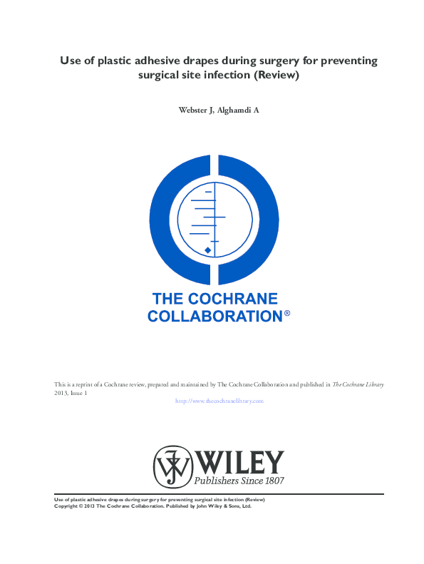 (PDF) Use of plastic adhesive drapes during surgery for preventing ...
