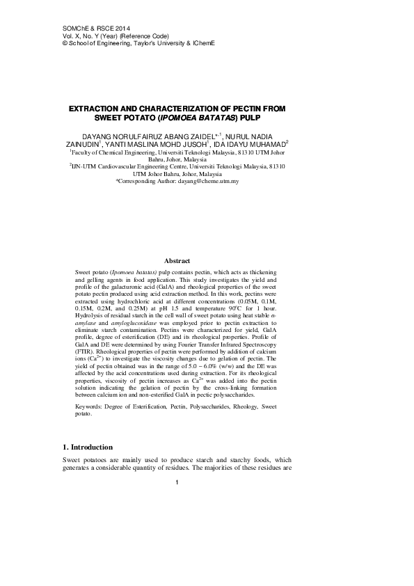 (PDF) Extraction and Characterization of Pectin from Passion Fruit Peels