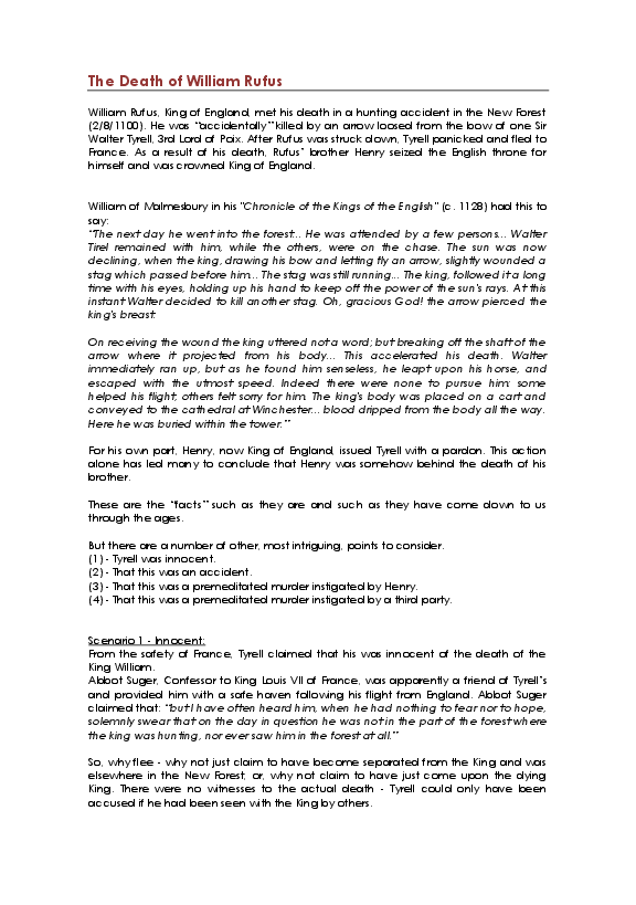 (PDF) The Death of William Rufus