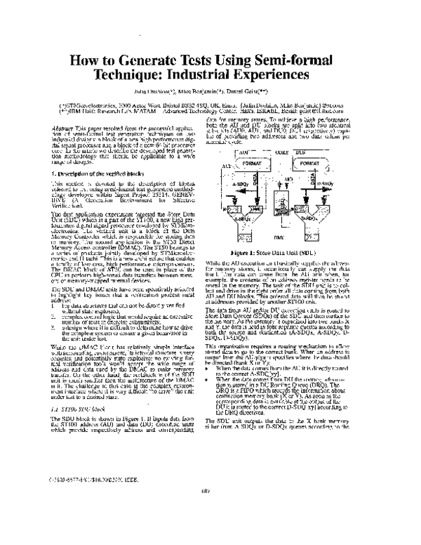 (PDF) How to generate tests using semi-formal technique: industrial ...