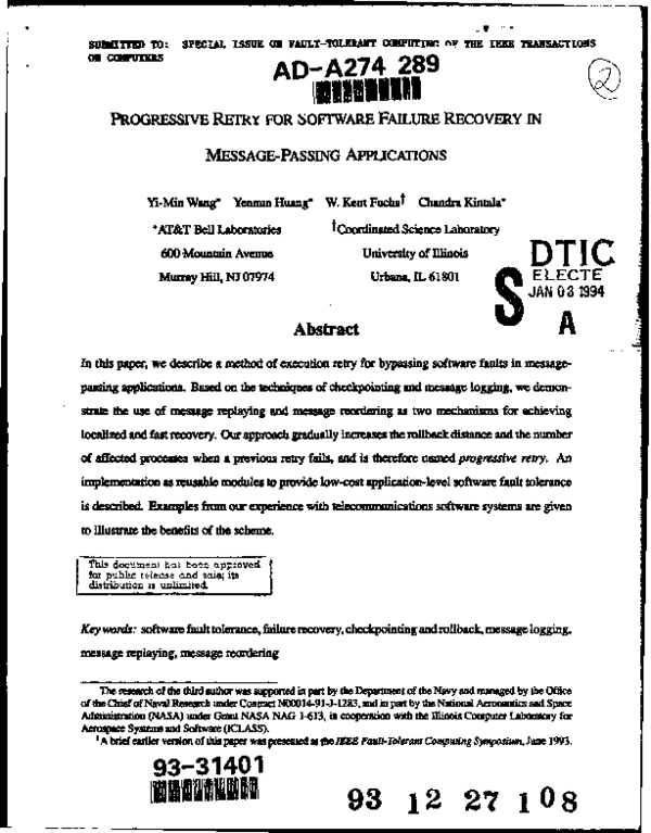 (PDF) Progressive retry for software failure recovery in message ...