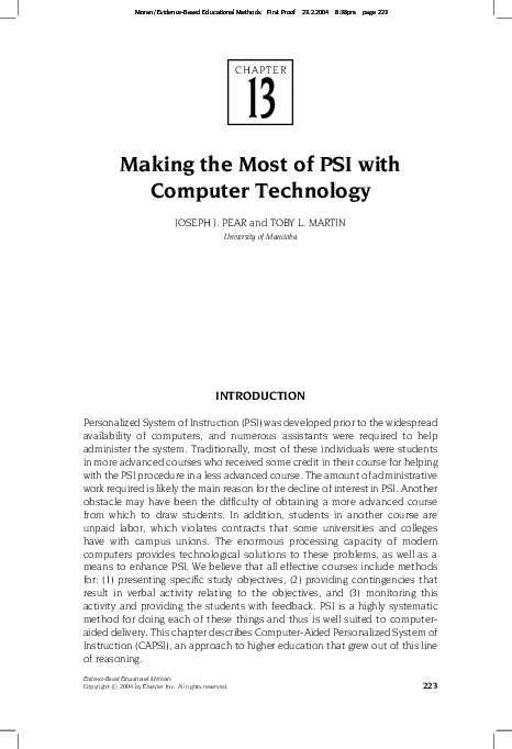 (PDF) Making the Most of PSI with Computer Technology