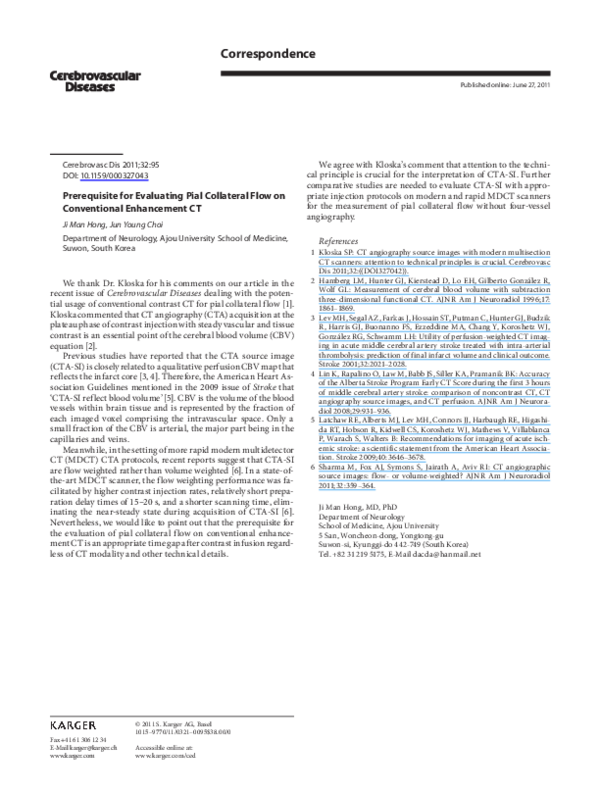 (PDF) Prerequisite for Evaluating Pial Collateral Flow on Conventional ...
