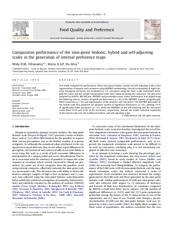 (PDF) Comparative performance of the nine-point hedonic, hybrid and ...