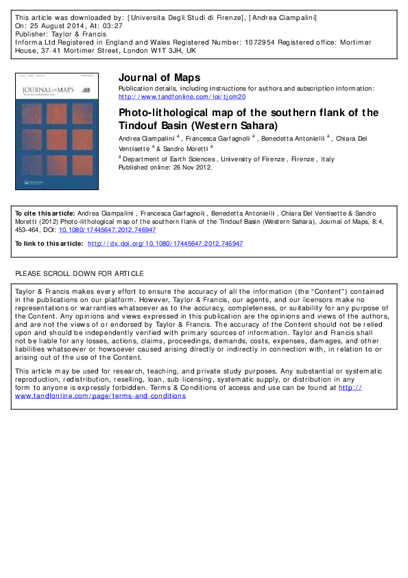 (PDF) Photo-lithological map of the southern flank of the Tindouf Basin ...