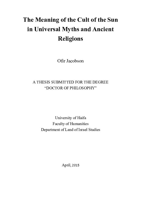 (PDF) The Meaning of the Cult of the Sun in Universal Myths and Ancient ...