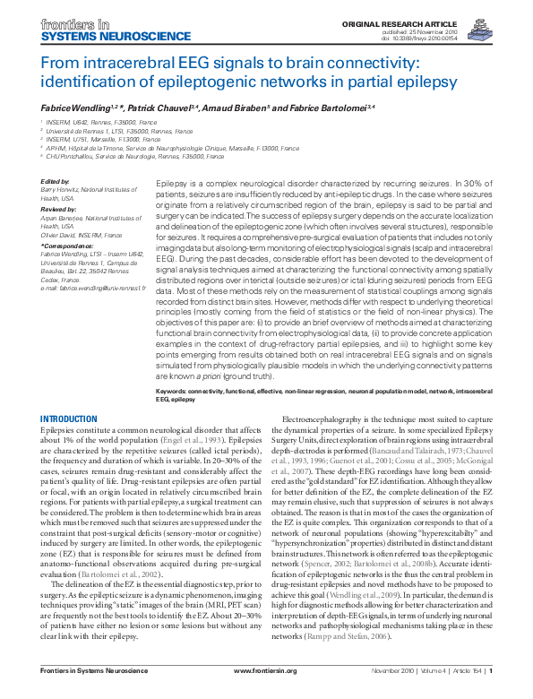 (PDF) Identifying Epileptogenic Networks via EEG