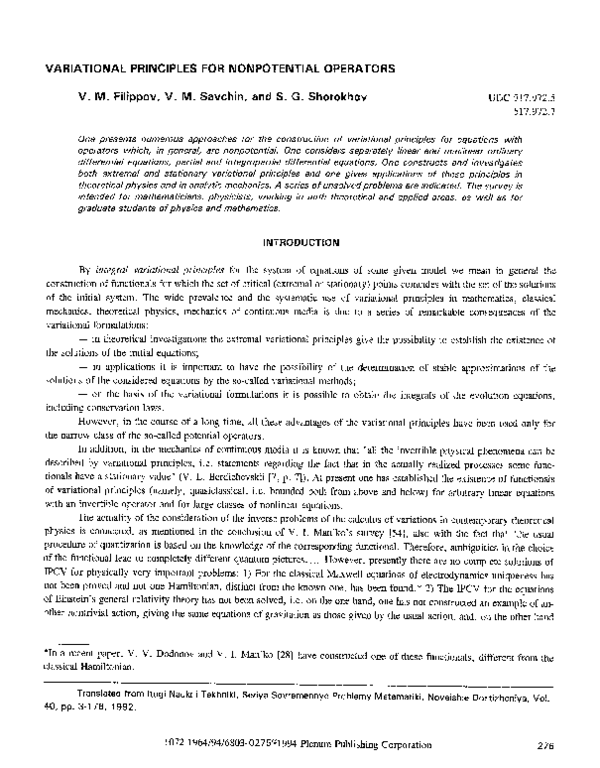(PDF) Variational principles for nonpotential operators