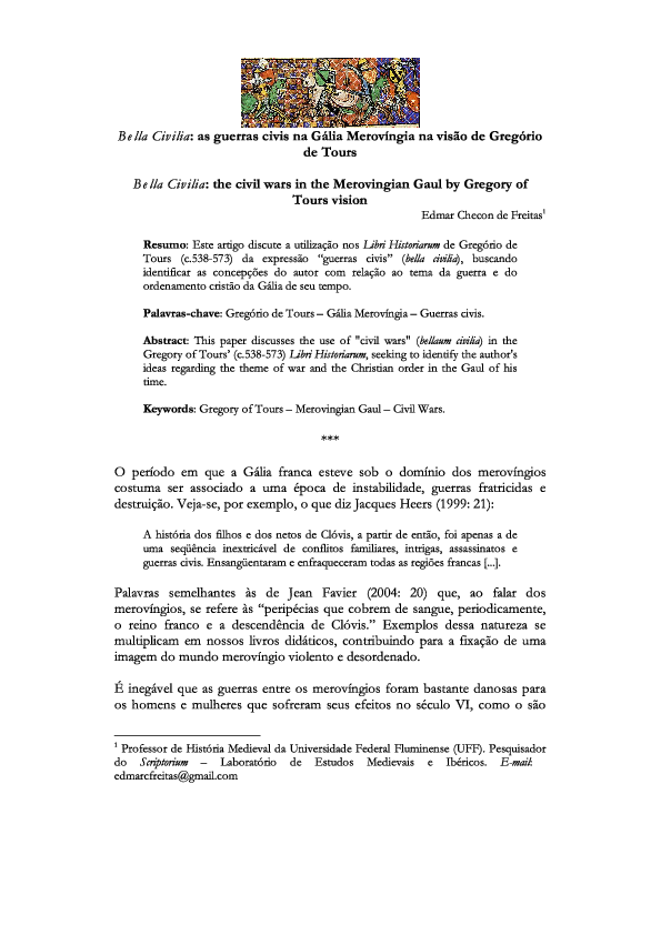 (PDF) Bella Civilia: As guerras civis na Gália Merovíngia na visão de Gregório de Tours.