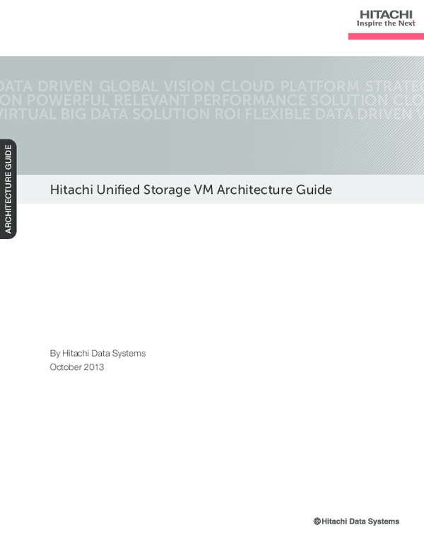 Hitachi Unified Storage VM Architecture Guide ATA DRIVEN GLOBAL VISION ...