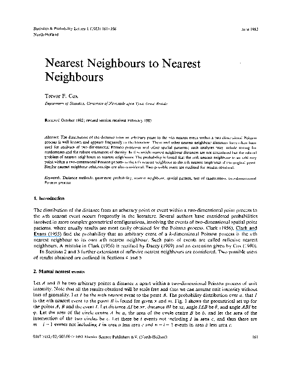 (PDF) Nearest neighbours to nearest neighbours