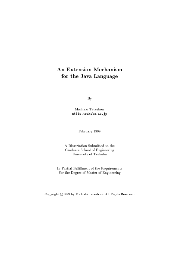 (PDF) An extension mechanism for the Java language