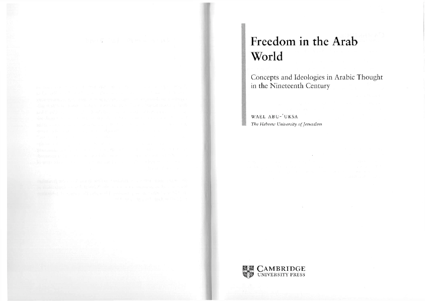 (PDF) Freedom in the Arab World: Concepts and Ideologies in Arabic ...