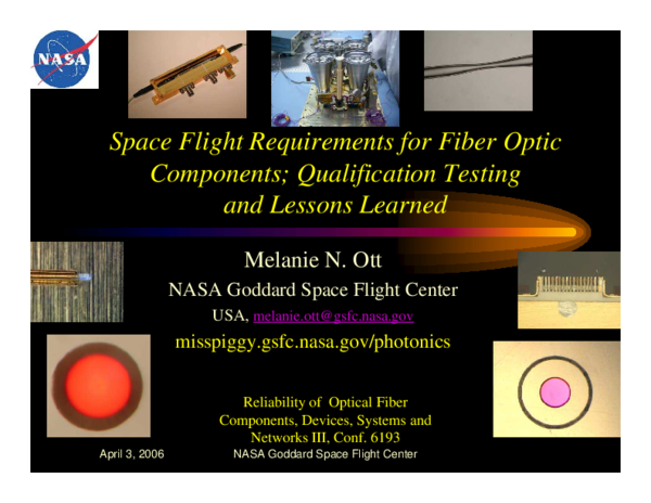 (PDF) Space flight requirements for fiber optic components ...