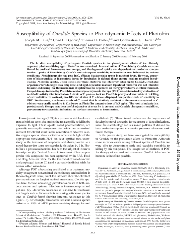 (PDF) Susceptibility of Candida Species to Photodynamic Effects of ...