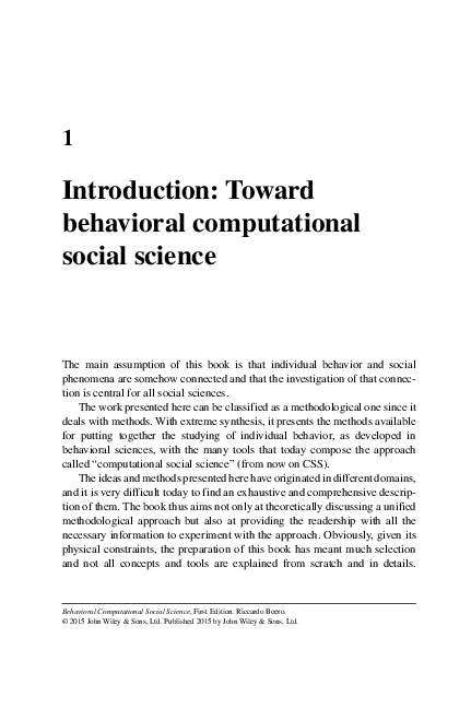 (PDF) Behavioral Computational Social Science