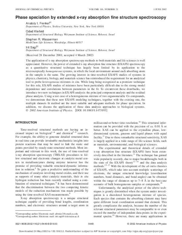 (PDF) Phase speciation by extended x-ray absorption fine structure ...