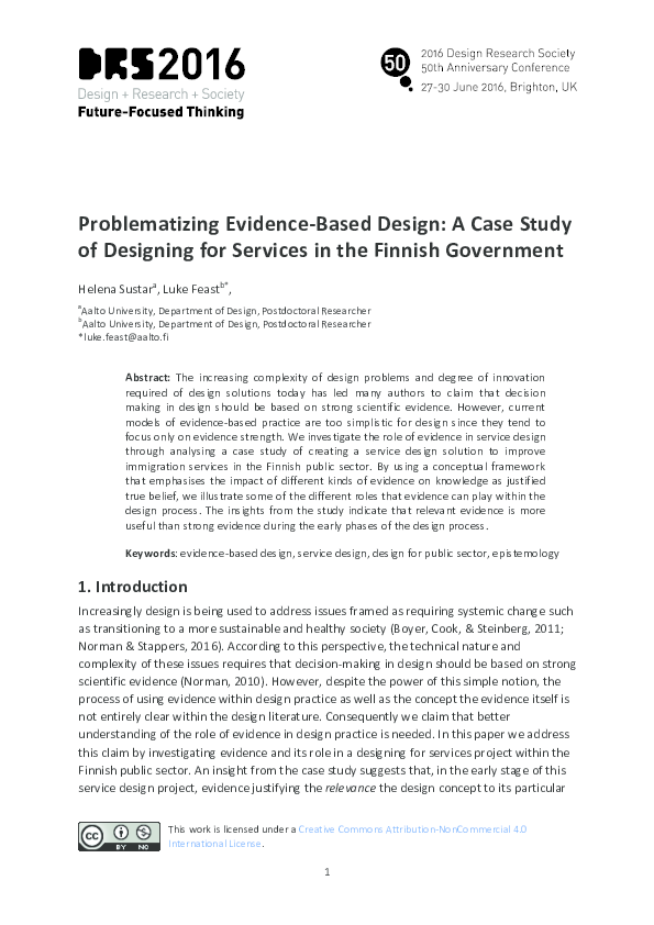 (PDF) Problematizing Evidence-­‐Based Design: A Case Study of Designing ...