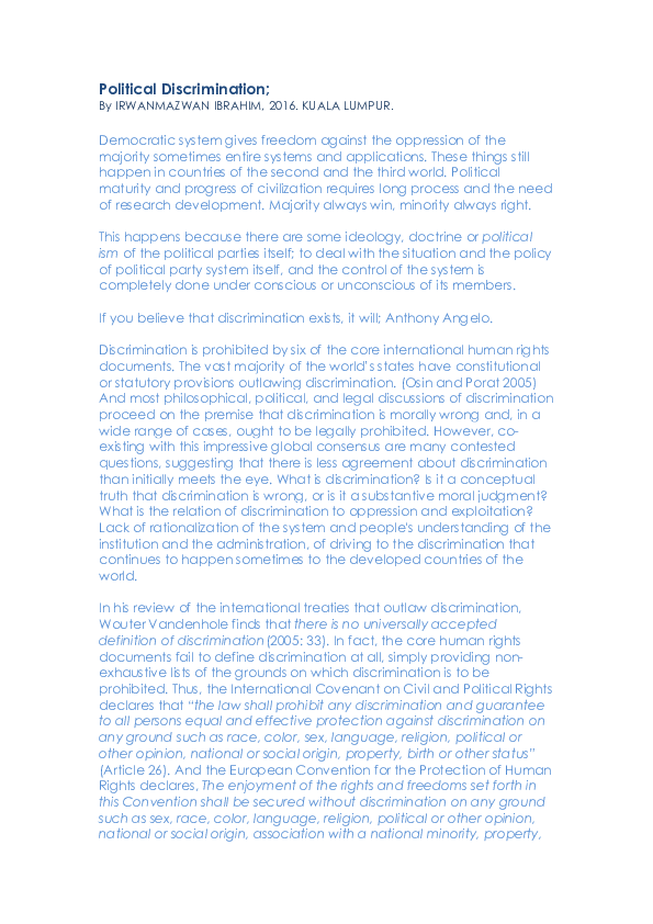 (PDF) Political Discrimination
