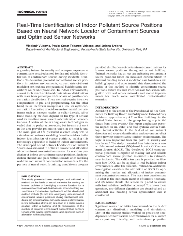 (PDF) Real-Time Identification of Indoor Pollutant Source Positions Based on Neural Network ...