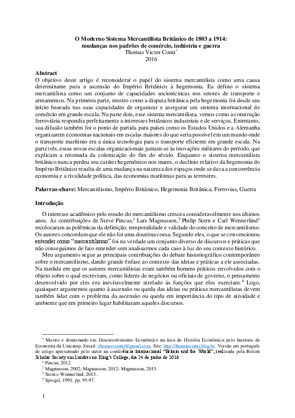 (PDF) O Moderno Sistema Mercantilista Britanico 1803-1914 | Thomas ...