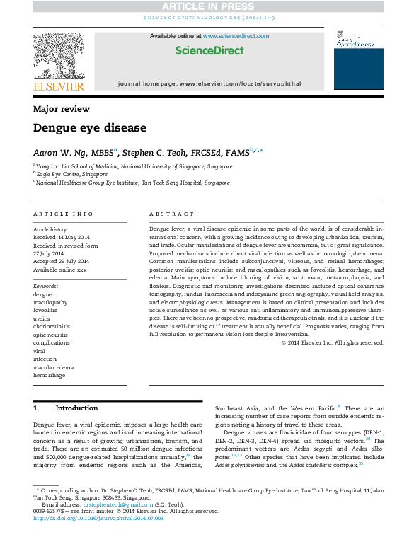 (PDF) Dengue eye disease