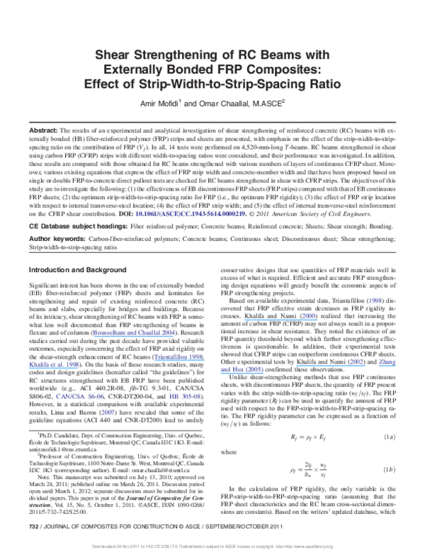 (PDF) Shear Strengthening of RC Beams with Externally Bonded CFRP Sheets