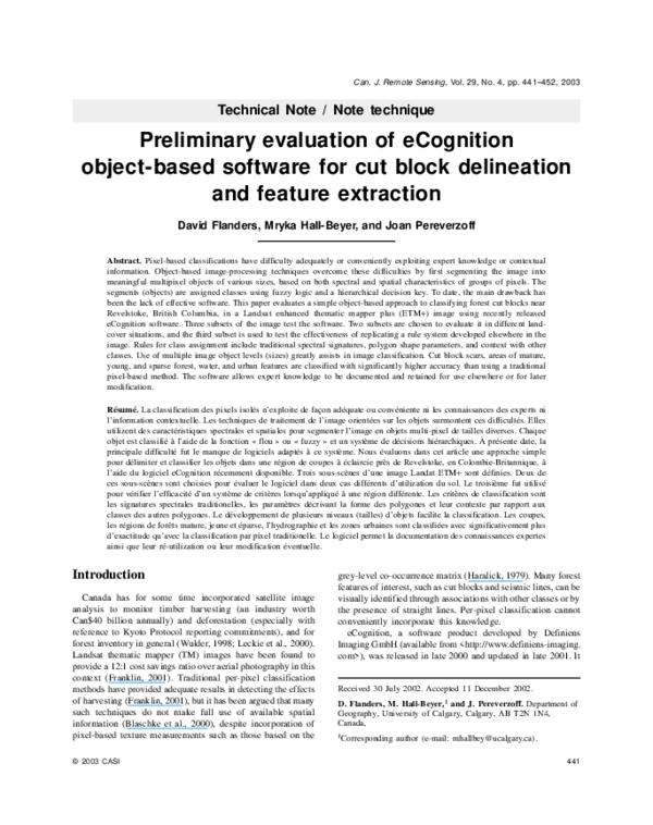 (PDF) Preliminary evaluation of eCognition object-based software for ...
