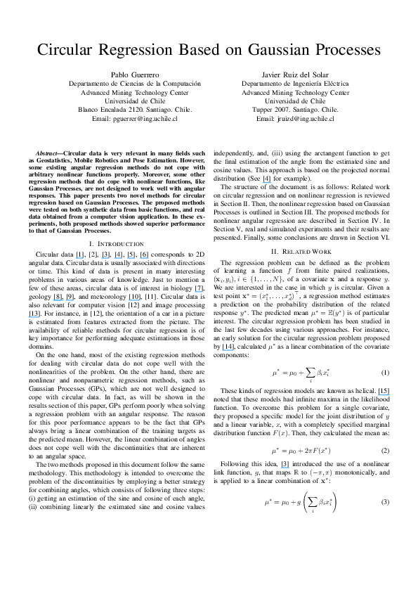 (PDF) Circular Regression Based on Gaussian Processes