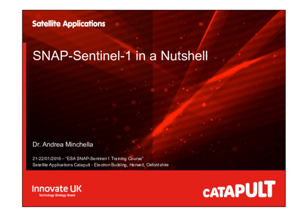 (PDF) SNAP-Sentinel-1 in a Nutshell
