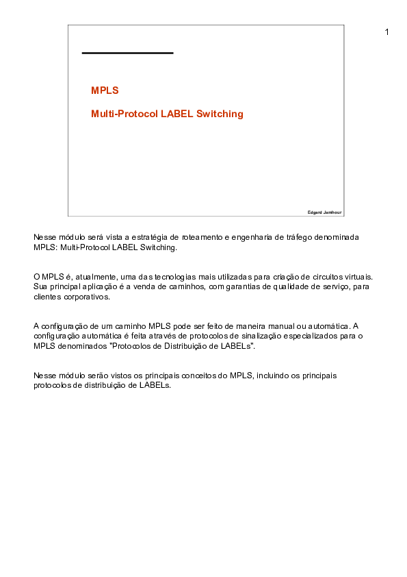 (PDF) MPLS Multi-Protocol LABEL Switching