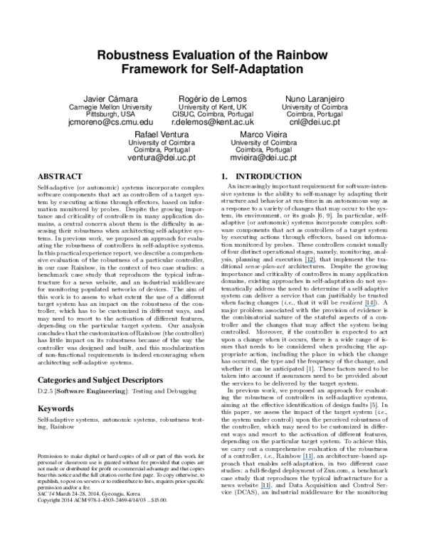 (PDF) Robustness evaluation of the Rainbow framework for self ...