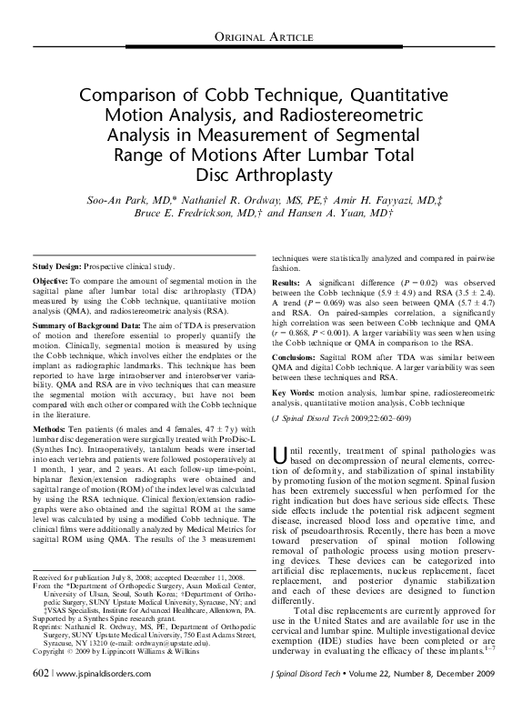 (PDF) On Cobb angles, flexibility, and lumbar strength measurements | Benjamin Brown - Academia.edu
