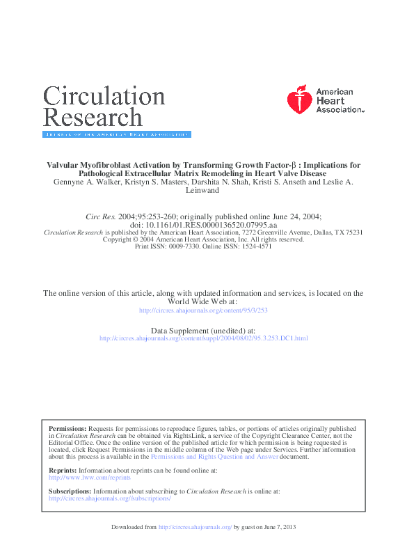 (PDF) Valvular myofibroblast activation by transforming growth factor-beta: implications for ...