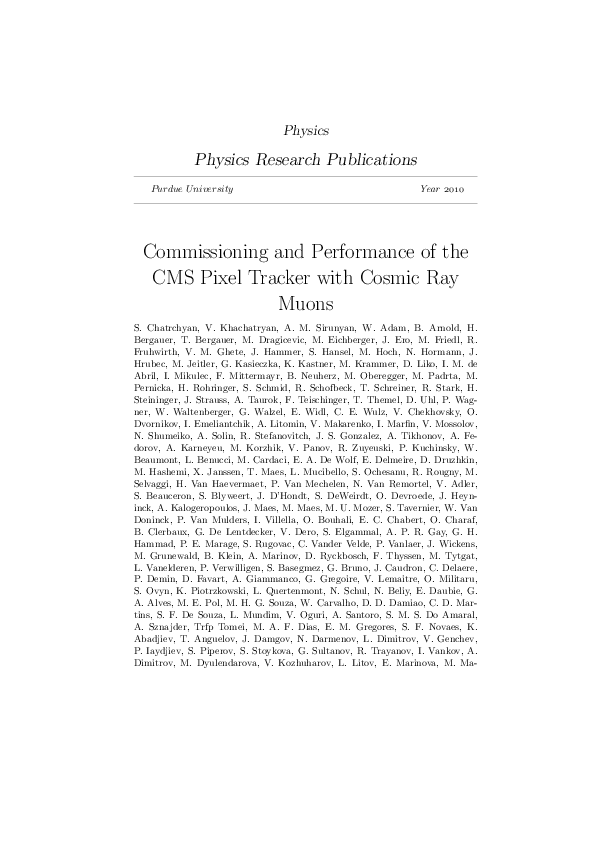 (PDF) Commissioning and performance of the CMS pixel tracker with ...